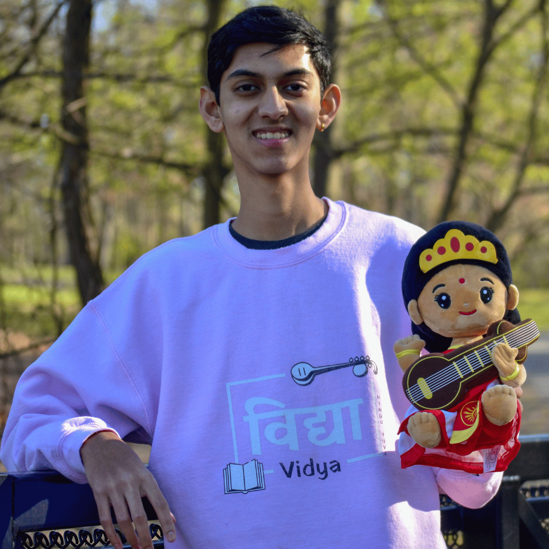 Saraswati Devi Plush personalized Hindu YUVA logo – Hindu YUVA Merch